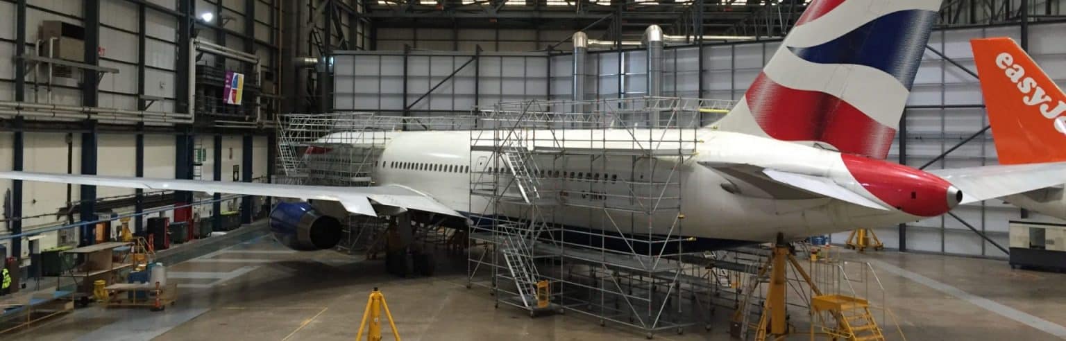 Connect Scaffolding: Boeing 767 Aircraft - Cambridge Airport